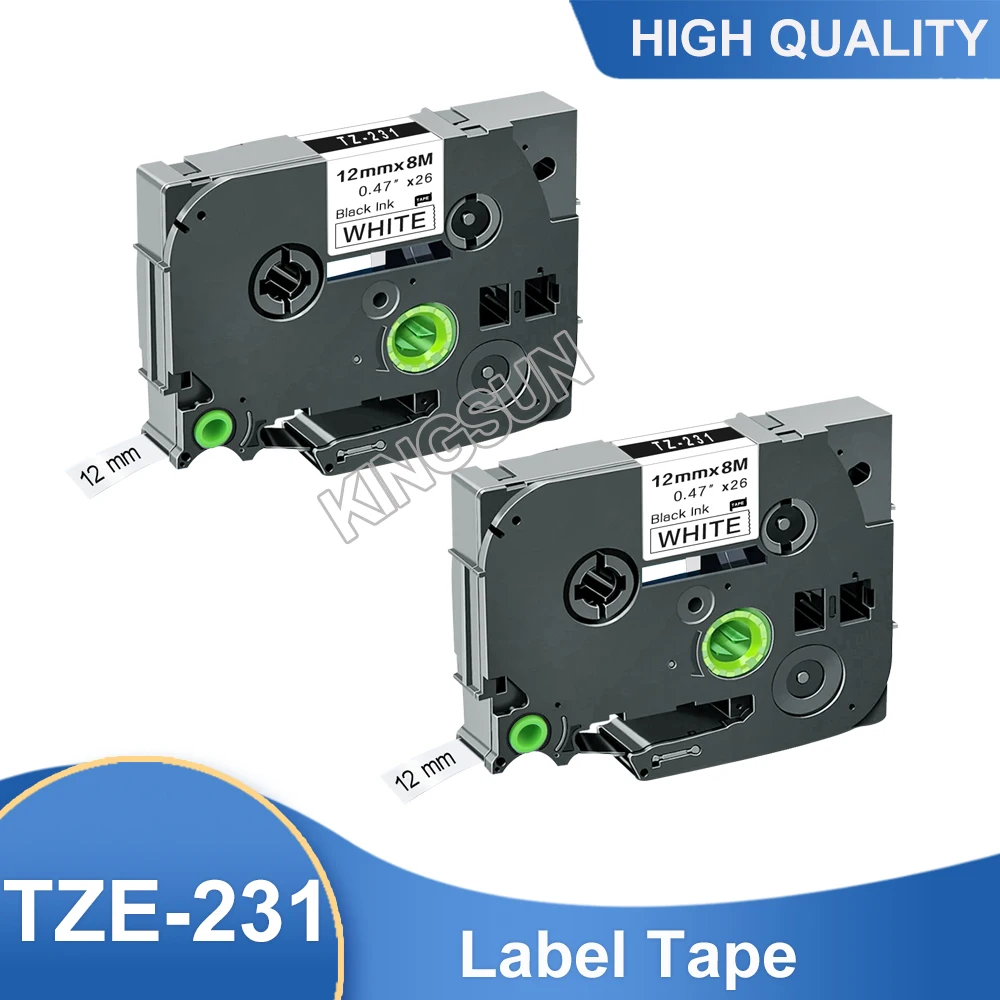 Tze231 Label Tape CoBlack on white compatible for Brother P Touch ...