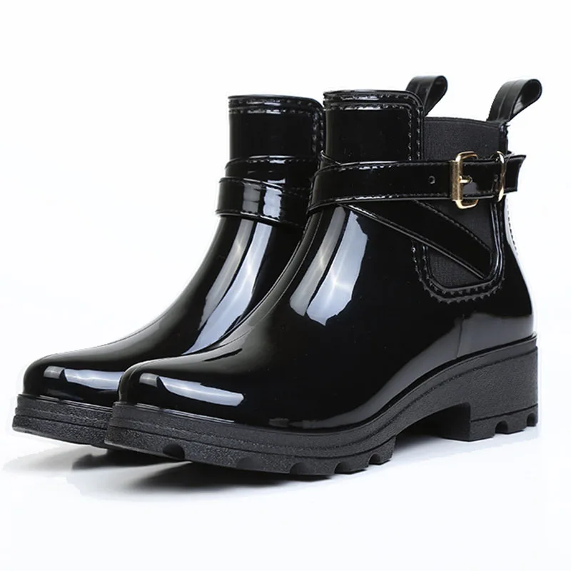 lady-PVC-Ankle-Rain-Boots-Shoes-Women-Waterproof-Short-tube-bright-face ...