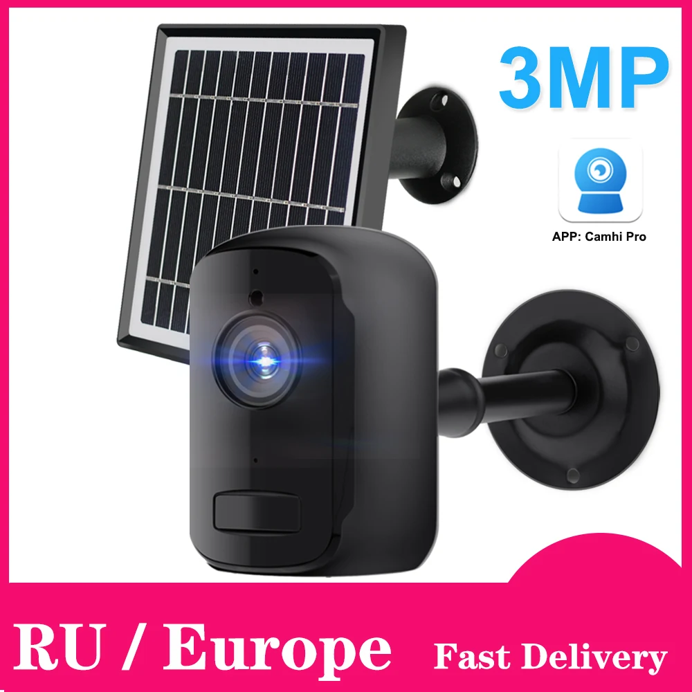 IP Camera Outdoor Indoor 3MP HD Wireless WIFI Camera Rechargeable ...