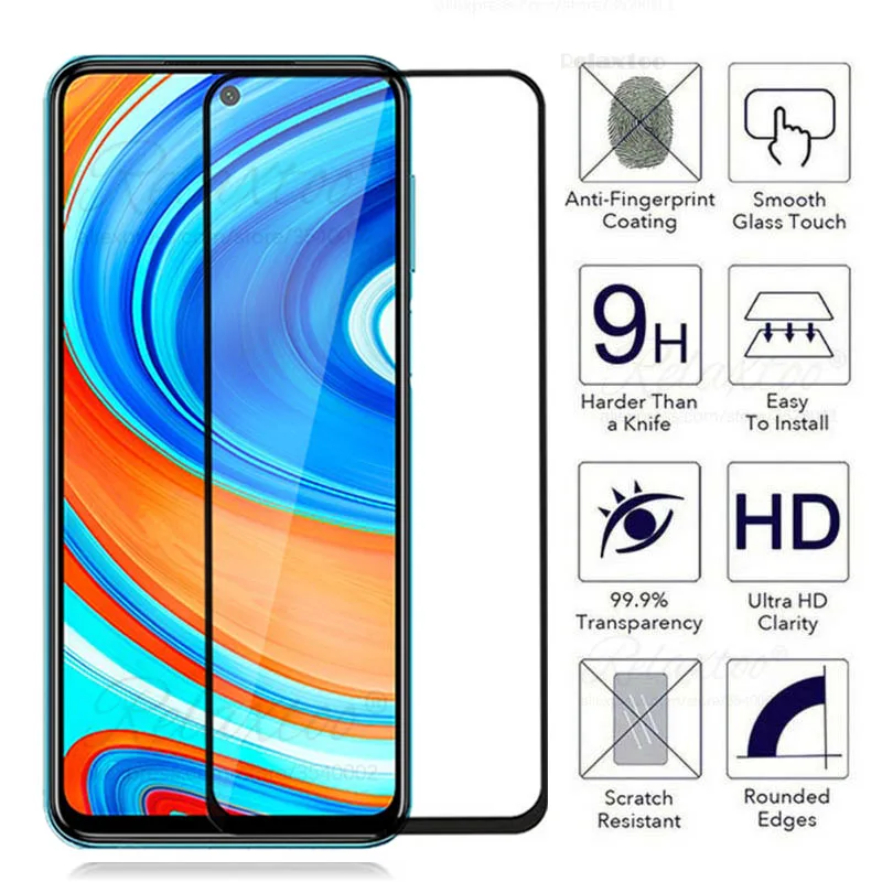 full cover tempered Glass For Xiaomi redmi note 9s 9 pro max Screen ...