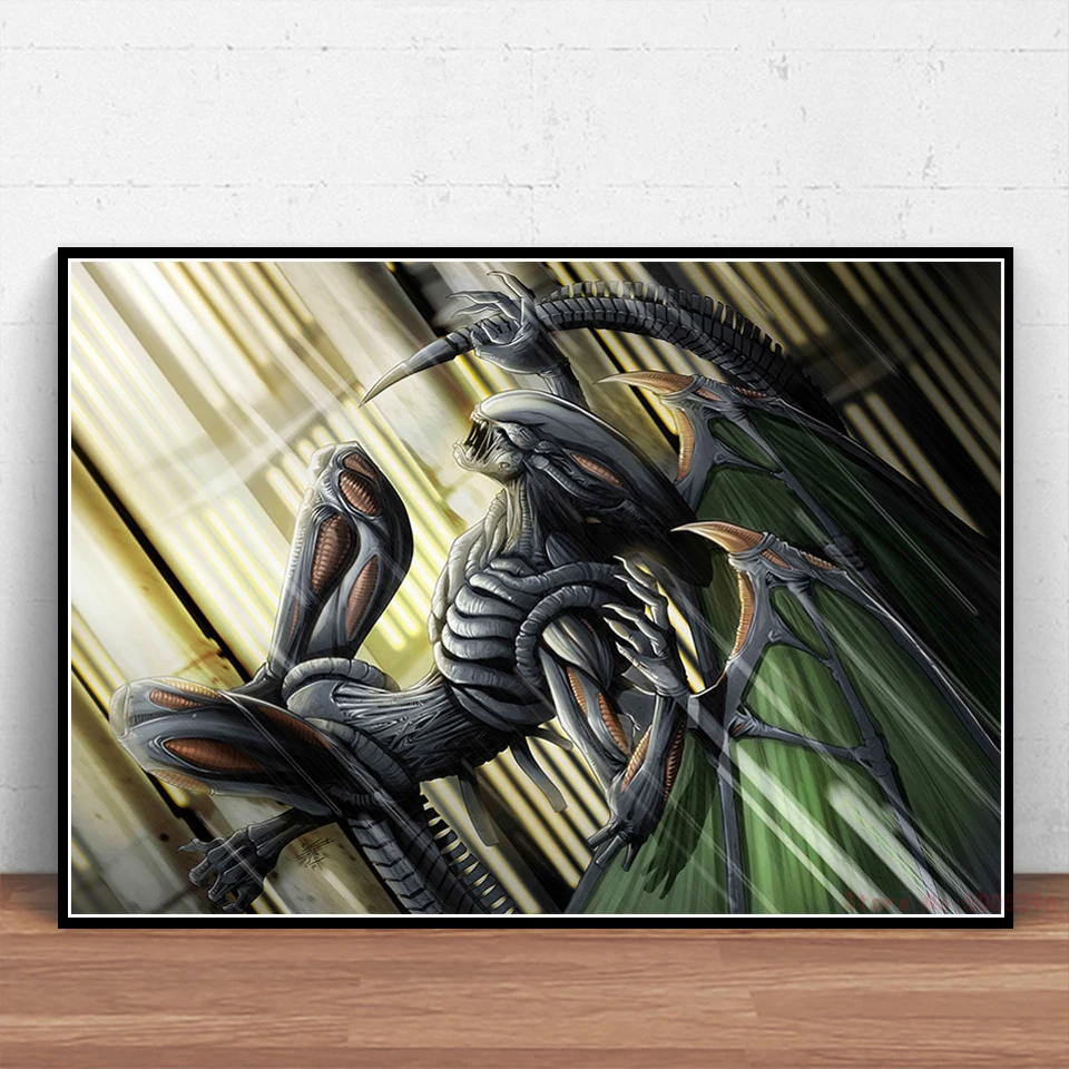 Tableau - Toile,Affiches et imprimés d'horreur Hr Giger Li II,peinture ...