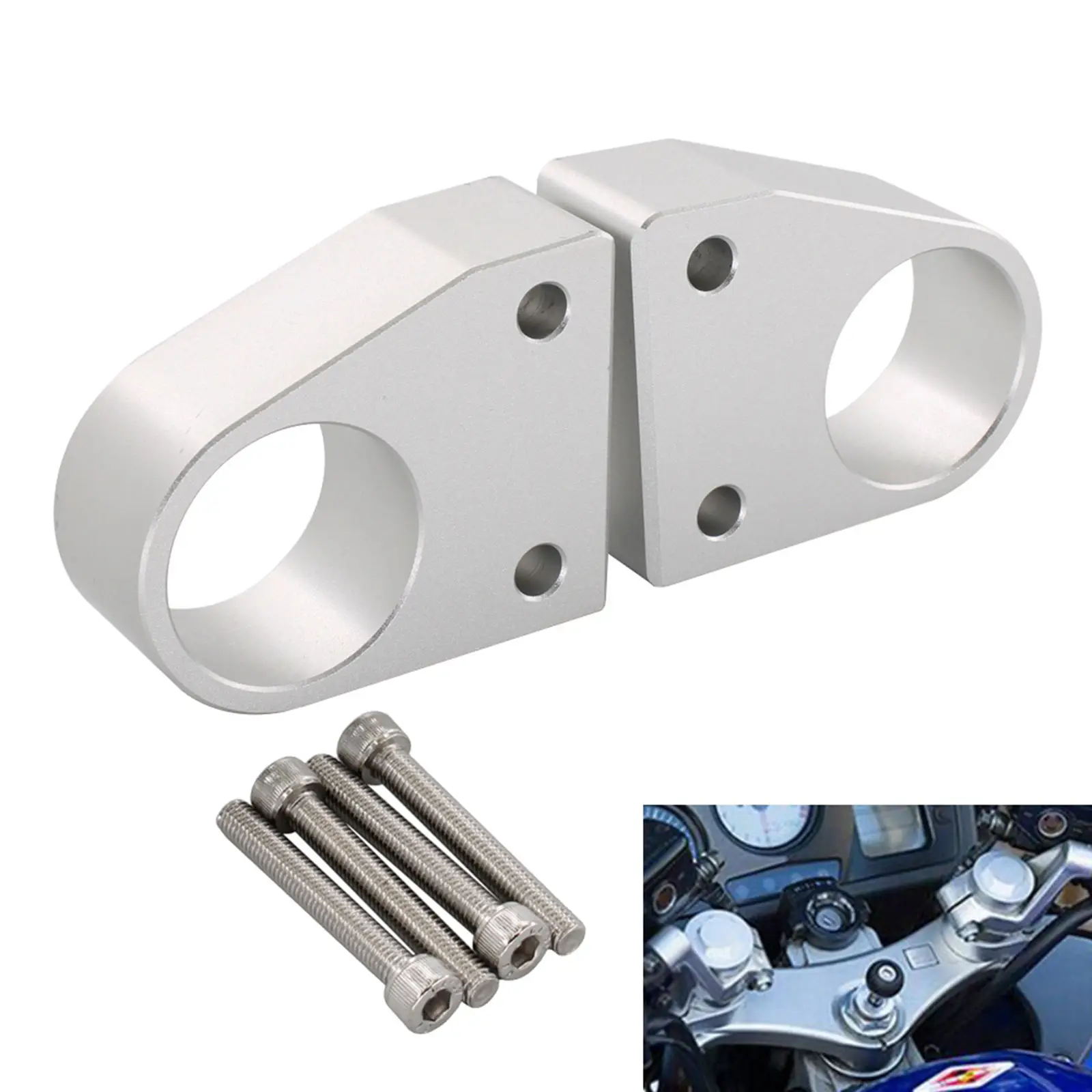 Aluminum-Motorcycle-Handlebar-risers-Clamp-Mounts-Extension-Kit-for ...