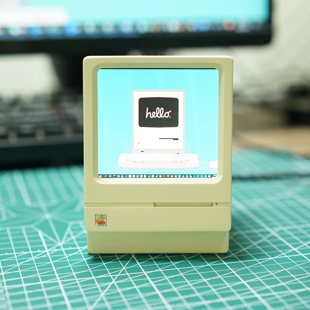 Macintosh Mini Retro Nostálgico, Pequena TV, Reprodução Computacional ...
