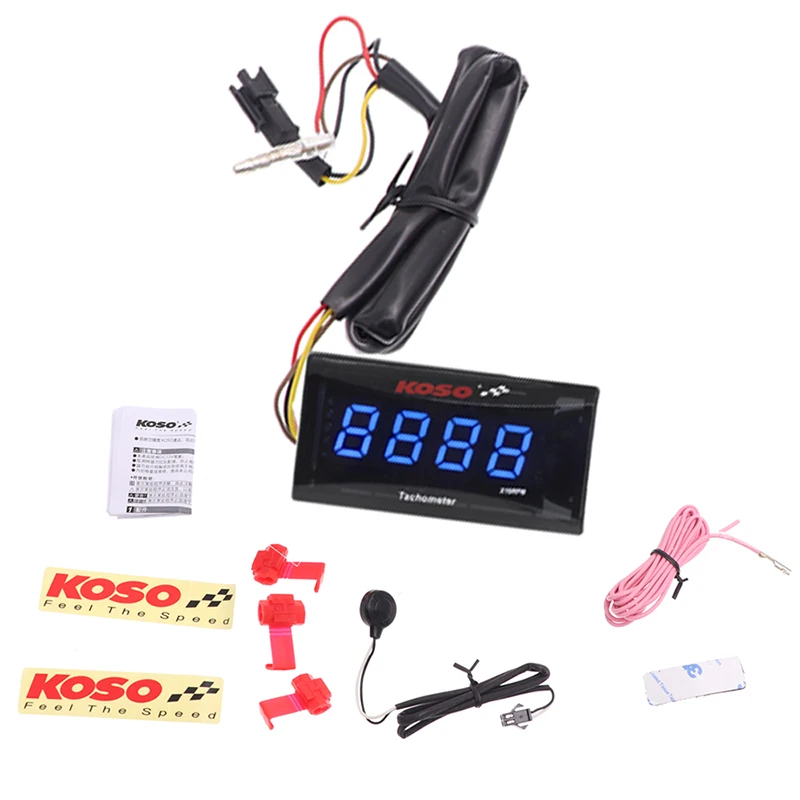 Koso Tachometer Motorcycle Rpm Gauge 0~2000 Rpm Digtal Display With Red ...