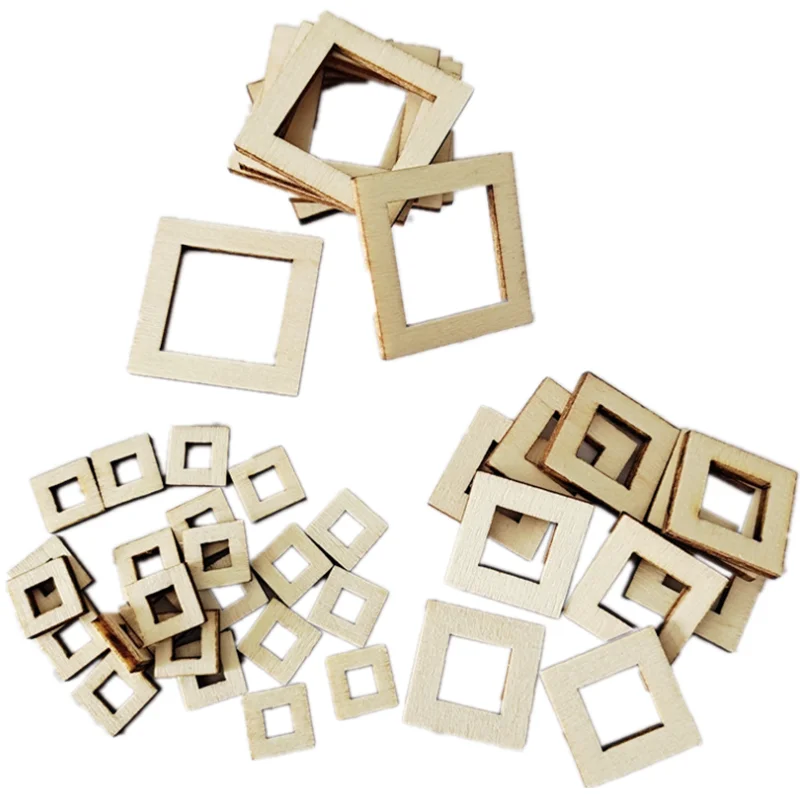 100pcs-Wooden-Craft-Square-Shape-Hanging-Ornaments-for-Home-Party-Table ...