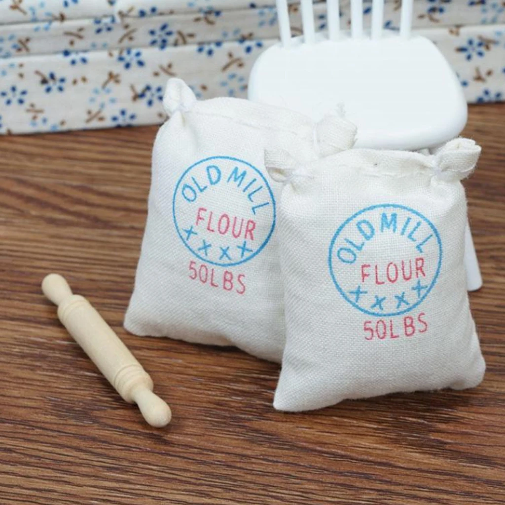 1-12-Scale-Flour-Sacks-and-Rolling-Pin-Toy-Pack-of-3pcs-Doll-House ...