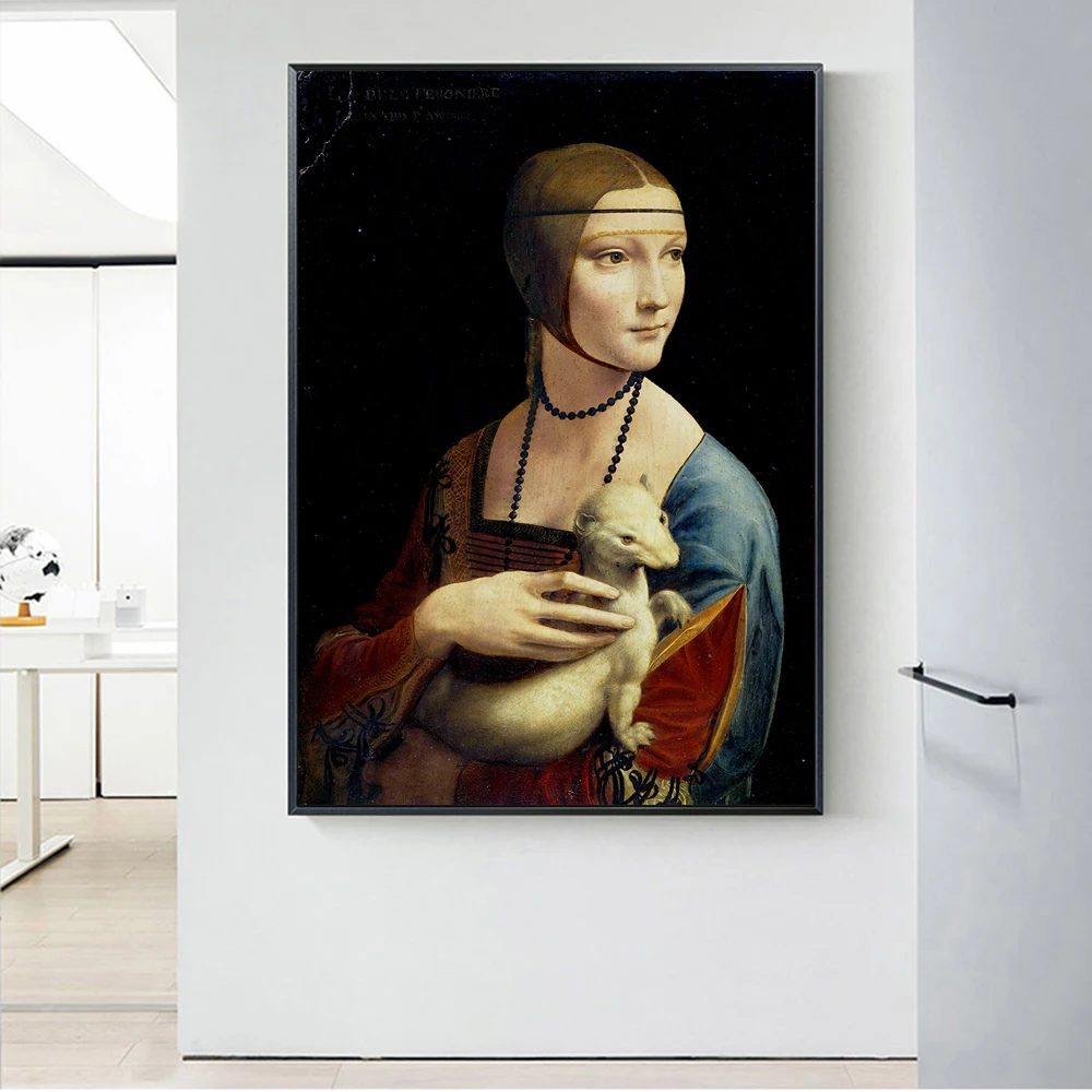 Classical Art The Lady with an Ermine by Leonardo da Vinci • CanvasPaintArt