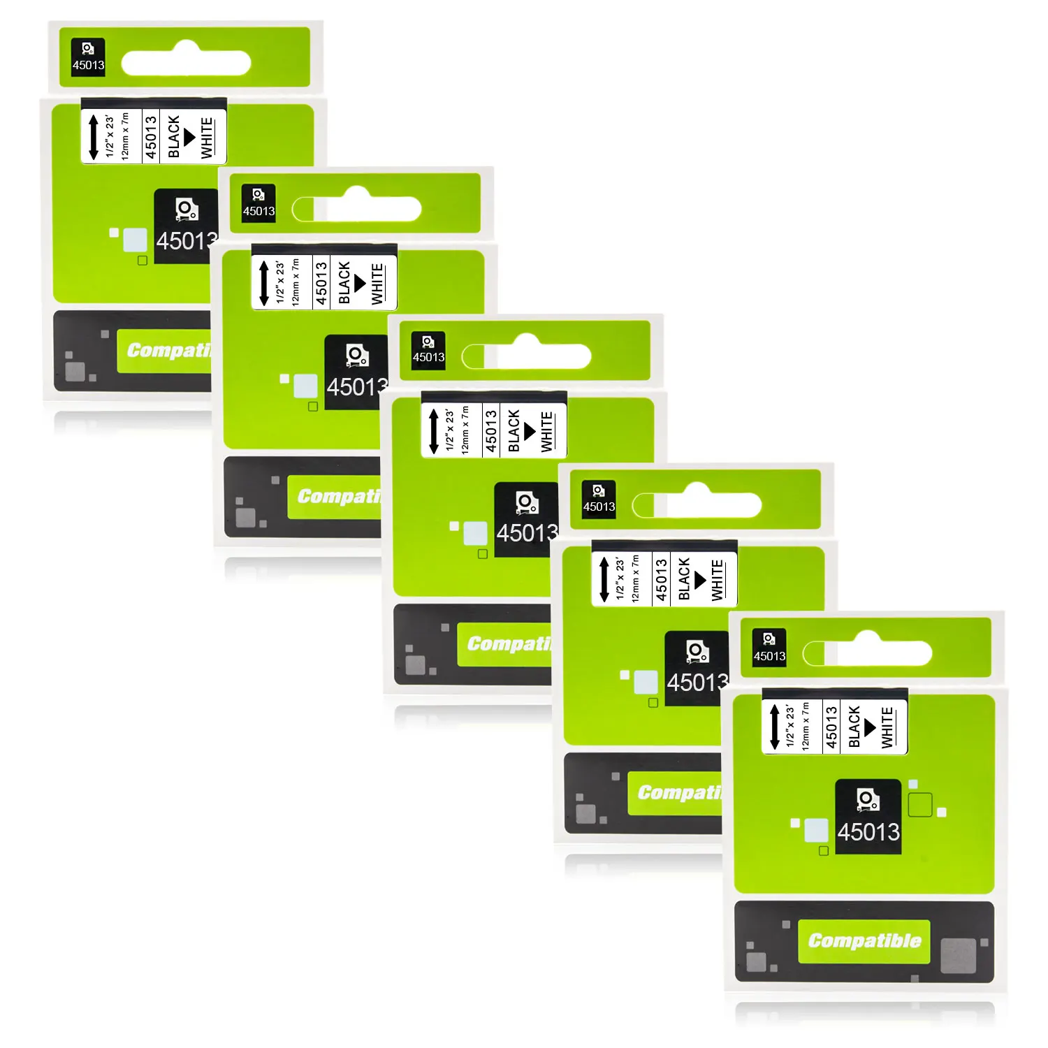 5PK 12MM 45013 Tape Compatible For Dymo D1 45013 45010 45016 45018 ...