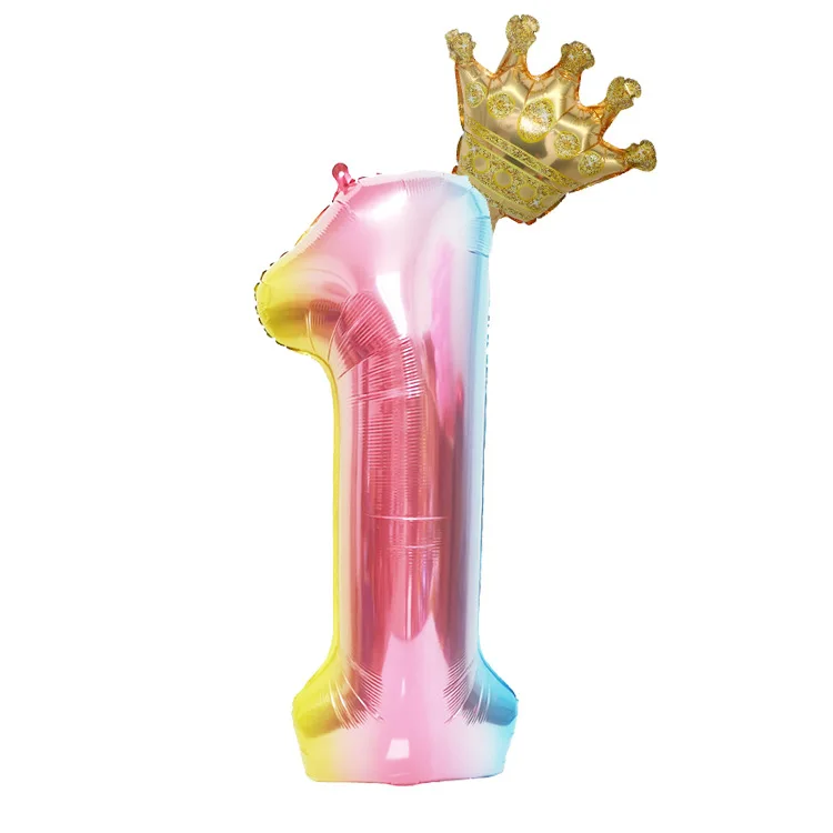 Globos de números grandes para decoración, Tiara de corona, papel de ...
