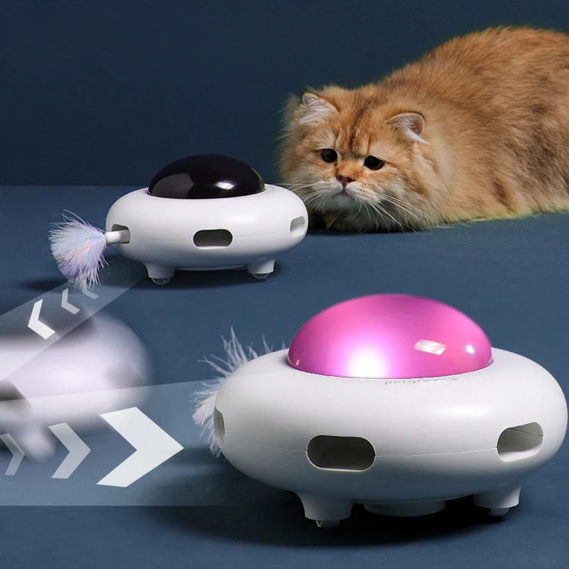 Pet Electronic UFO Smart Funny Cat Turntable Toy Intelligent Funny Cat ...