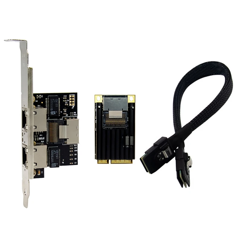 Dual RJ45 Network Card MiNi PCIe Gigabit Ethernet Adapter for I350 ...