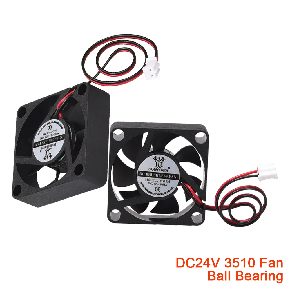 Ventilador de resfriamento 3510 24v, radiador com rolamento de esferas sem escova, 2 pinos para ...