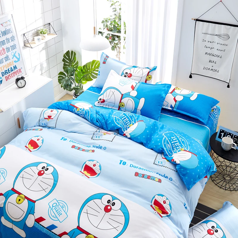 Doraemon Cartoon Character Duvet Cover Bedding Set - KawaiiMerch.com
