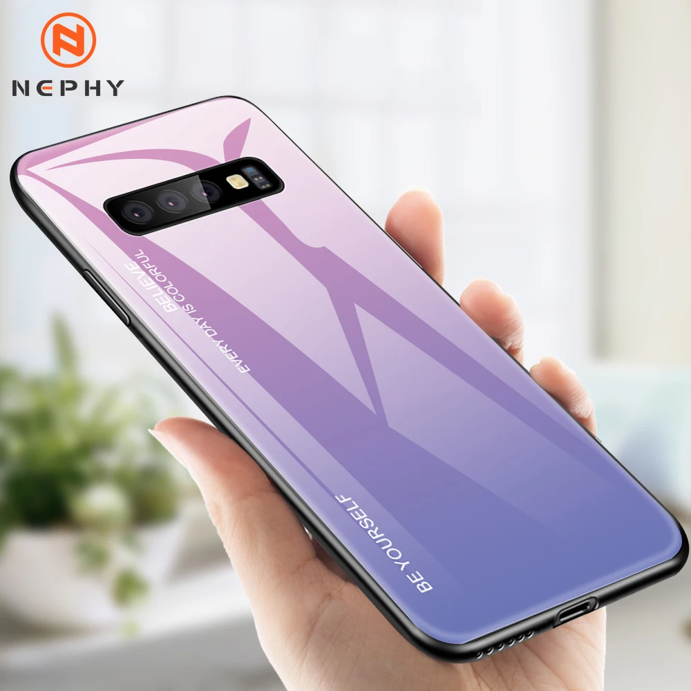 9H 강화 유리 케이스 삼성 갤럭시 S8 S9 S10 플러스 S20 울트라 LTE 5G 참고 8 9 10 라이트 프로 휴대 전화 커버 그라디언트 Coque|전화 범퍼 ...