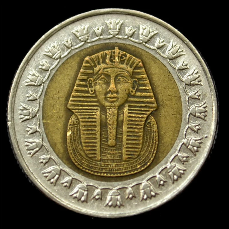 Moneda de egipto de 25mm, 1 libra, 2007 -2011, esfinge, rey, TUT, ANKH ...