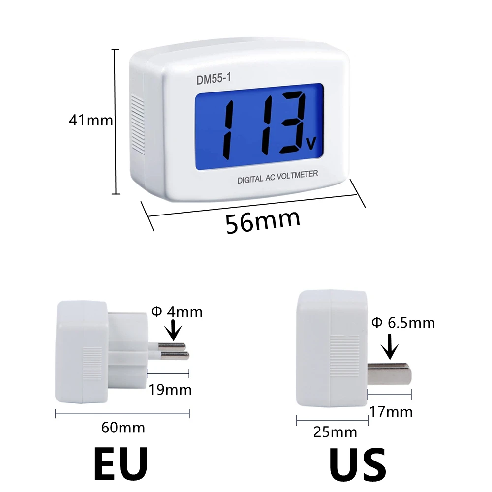 AC-110V-220V-Digital-Voltmeter-EU-US-Plug-Volt-Meter-Socket-Voltage ...