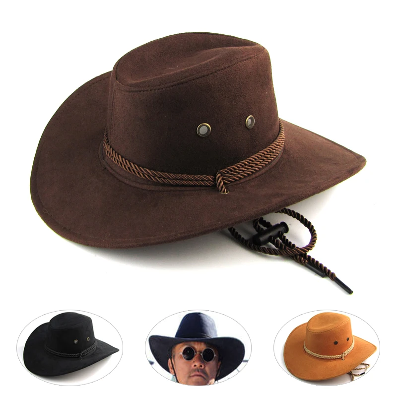 Travel-Chicken-Skin-Velvet-Cowboy-Hat-Western-Summer-Sunshade-Men-s-Hat ...