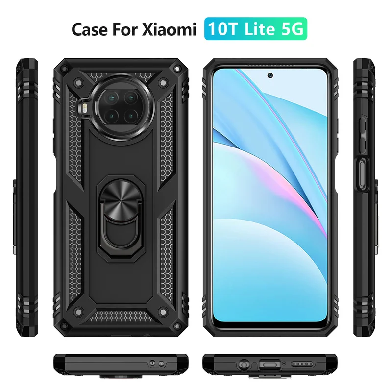 Armor-Case-For-Xiaomi-Mi-10T-Lite-5G-Magnetic-Ring-Holder-Stand-Cover ...
