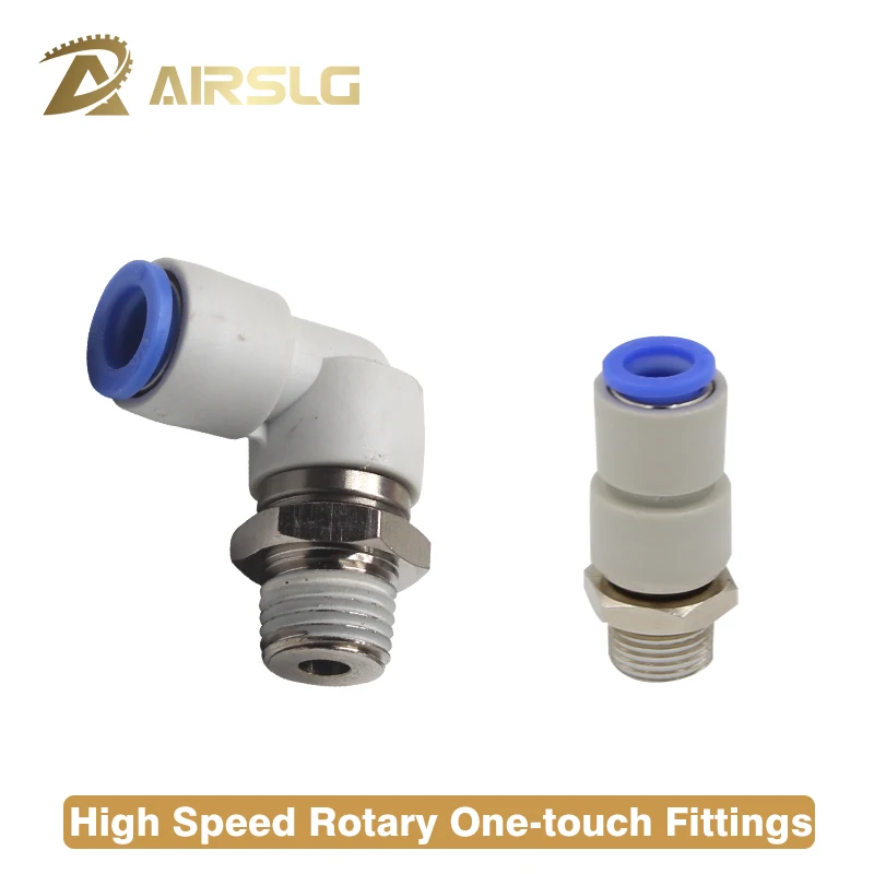 Conector macho tipo SMC giratorio de un toque KSH, tubo de codo macho ...