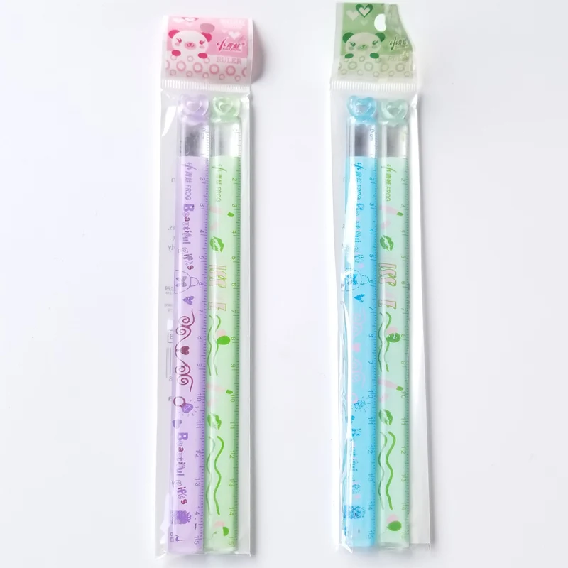 2 Pcs/lot Love Mini Ruler Learning A Good Helper 15 Cm Children's ...