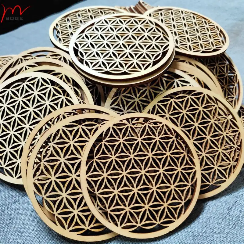 10x-flower-of-life-style-wood-laser-cut-drink-coaster-Wedding ...