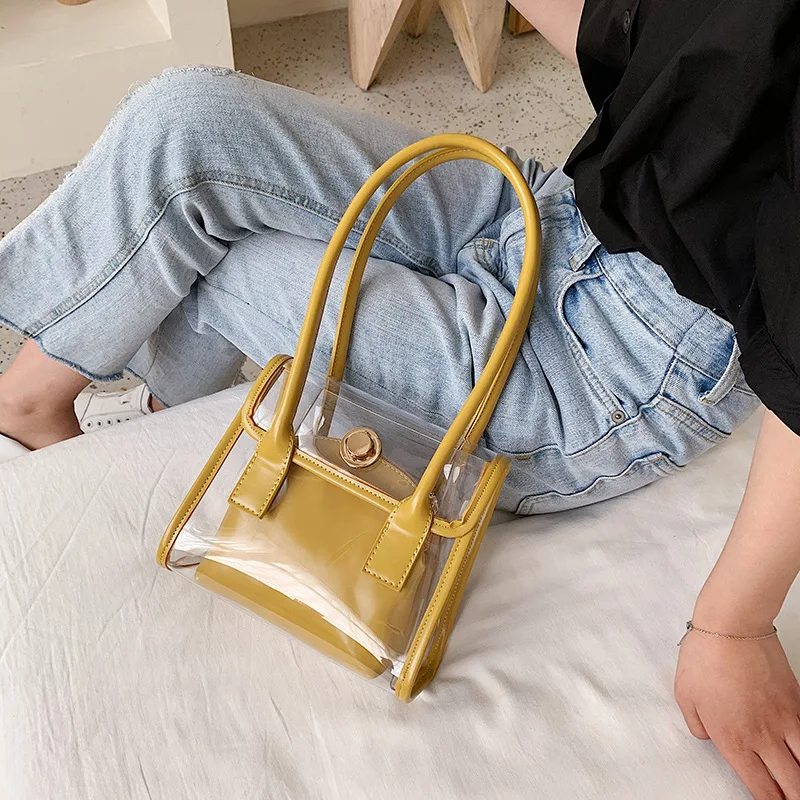 S.IKRR Colorful Jelly Bag Handbags For Women 2020 Shoulder Clear PVC ...