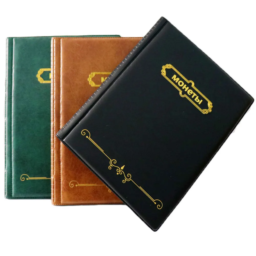 PU-Leather-Album-For-Coins-10-Sheets-Stamp-Album-250-Pockets-Coin ...