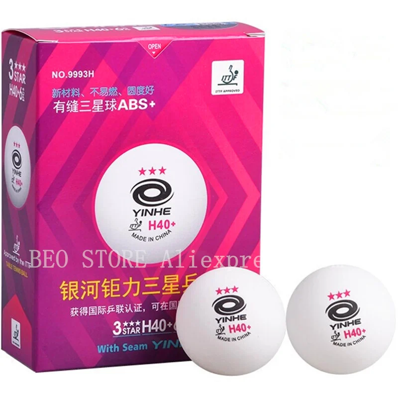 YINHE 3-Star H40+ Table Tennis Balls (3 Star, New Material 3-Star Seamed ABS Balls) Plastic Poly ...