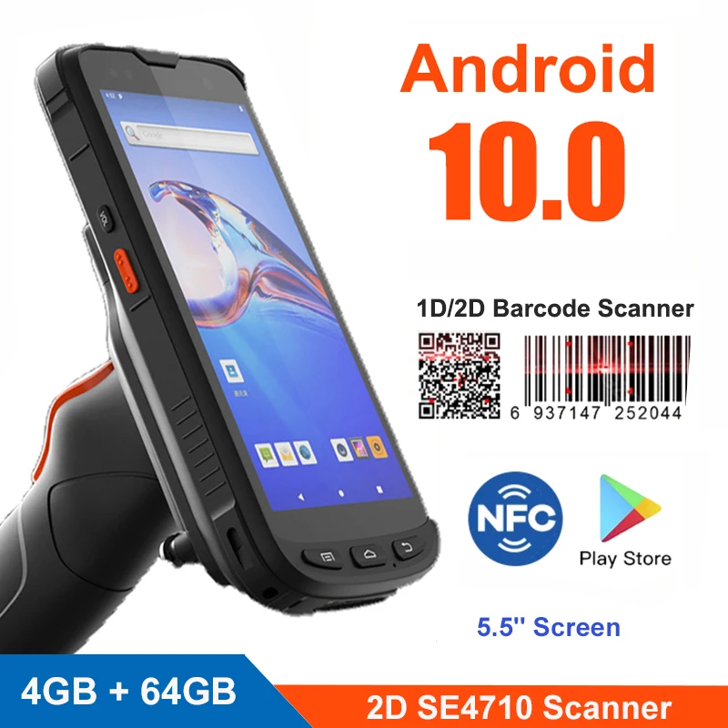 Android PDA Barcode Scanner 1D 2D QR data collector NFC UHF RFID reader ...