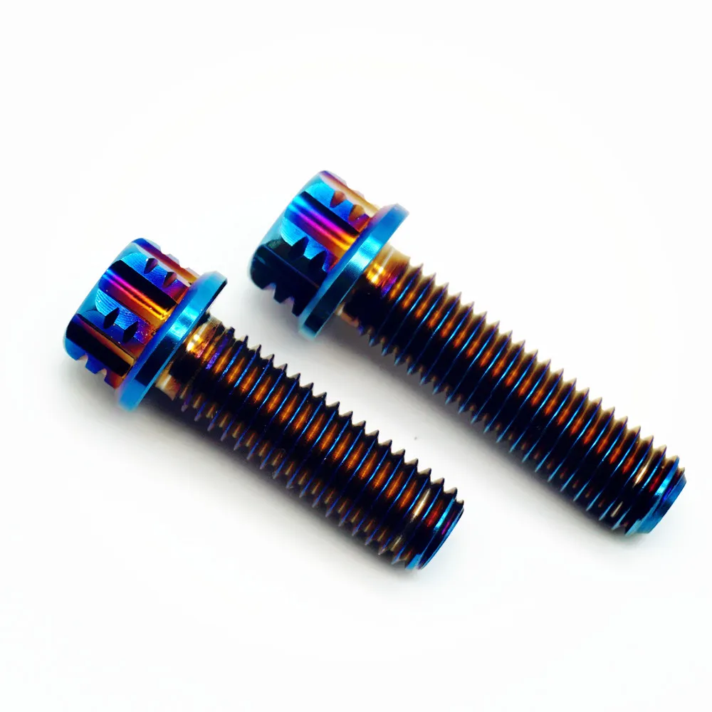 2pcs Titanium Screws Motorcycle Diy Burning Blue Colored Torx Flange ...