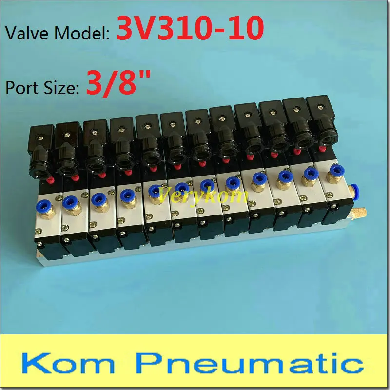2 ~ 20 Row 3V310-10 Electromagnetic Solenoid Valve Block With Muffler ...