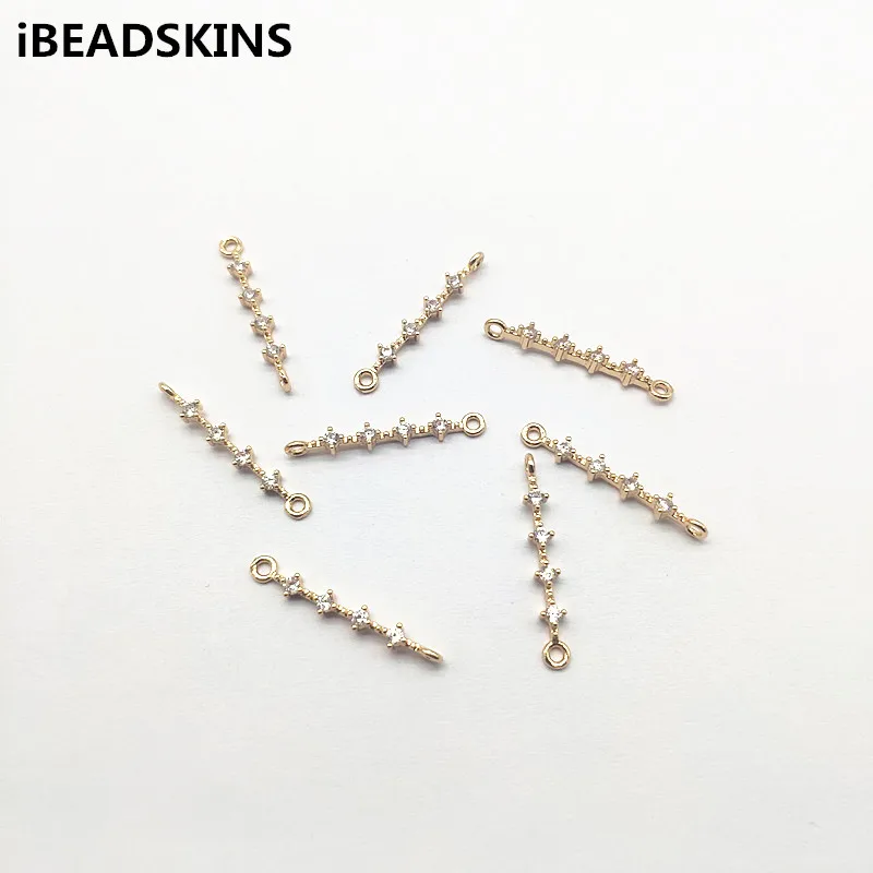 New arrival! 26x3mm Rectangle shape Cubic Zirconia Copper Connectors ...
