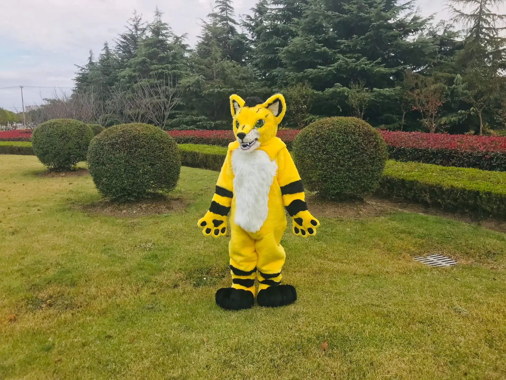 Fox Dog Mascot Fursuit Long Haired Animal Cosplay Costume - AllCosplay.com