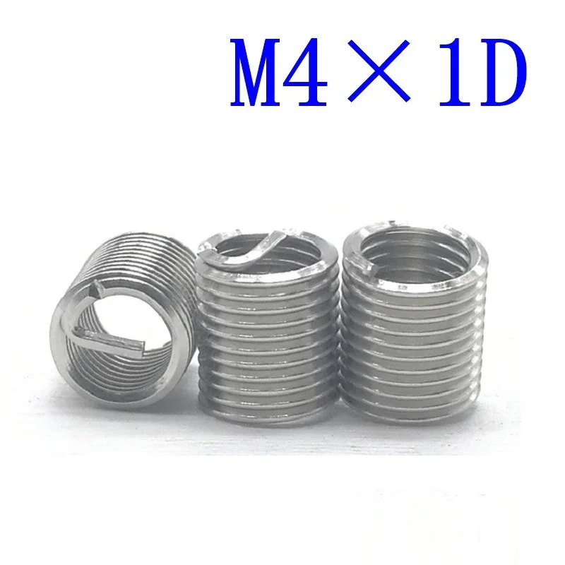 50pcs M4*1d Stainless Steel Coiled Wire Helical Screw Thread Inserts M4 ...