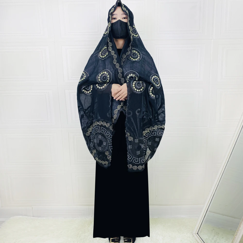 African-Embroidery-Diamonds-Hijab-Scarf-For-Muslim-Women-210x110cm ...
