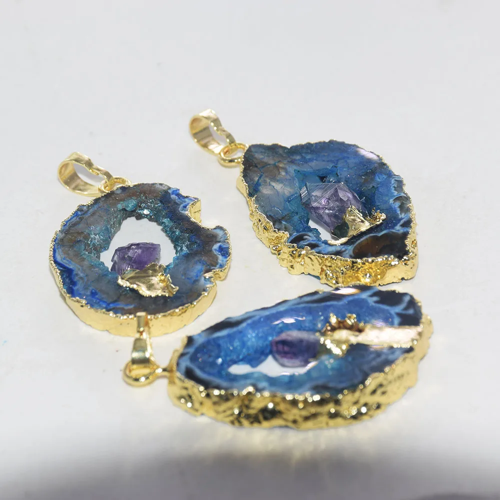 Natural Blue Stone pendants – Gofaer Finds store!