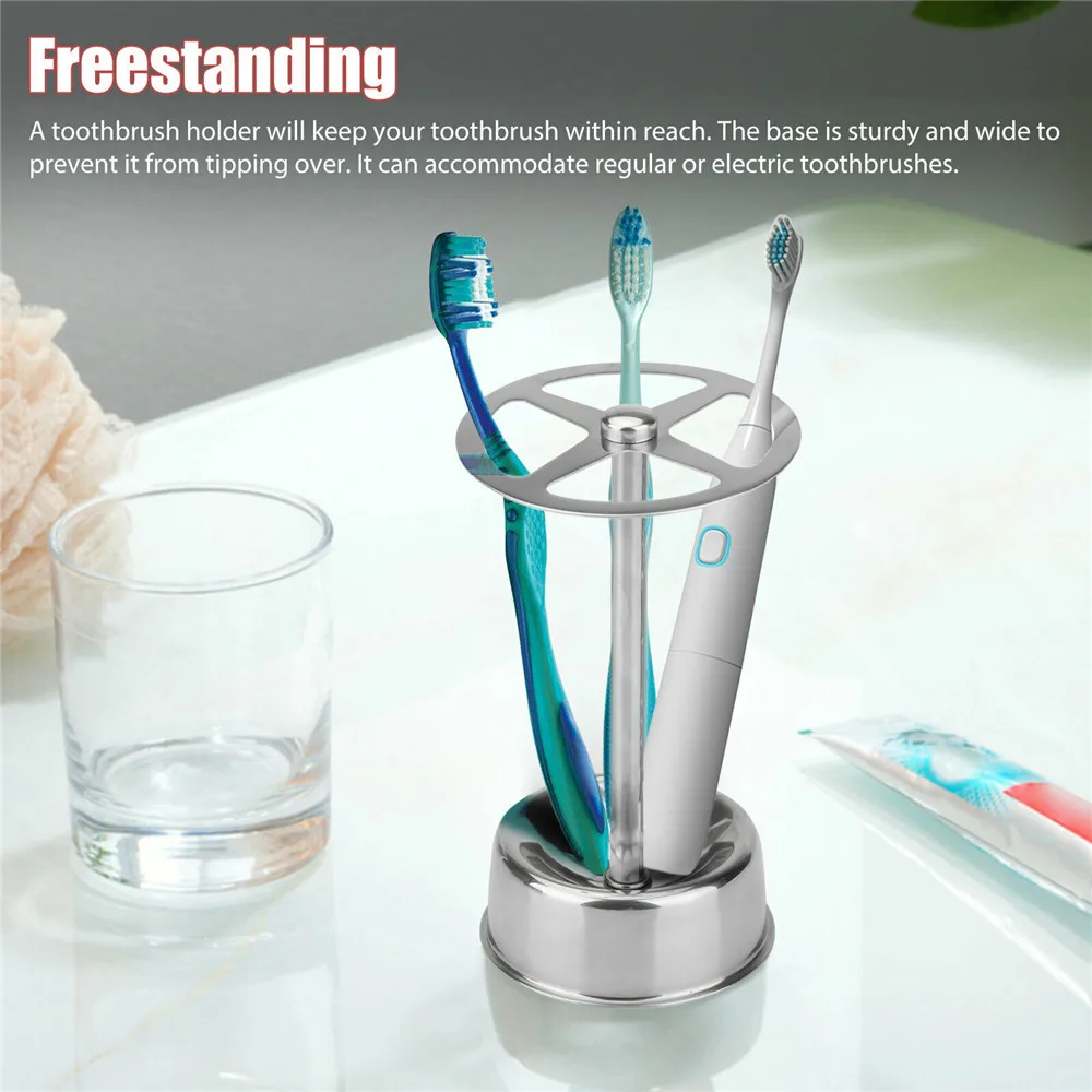 Stainless-Steel-Toothbrush-Holder-Toothpaste-Stand-Shelves-Bathroom ...