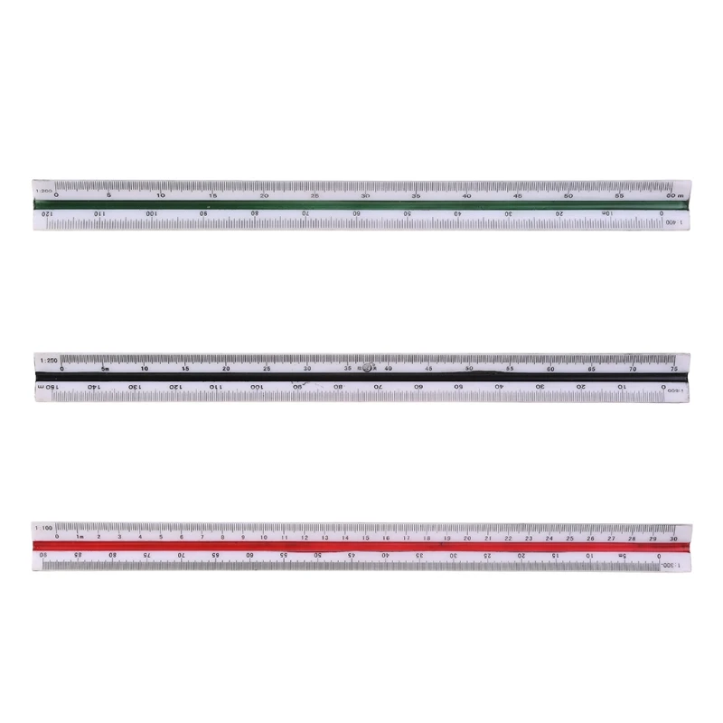 300mm Metric Scale Ruler 1:150 1:200 1:250 Triangular For Engineer ...