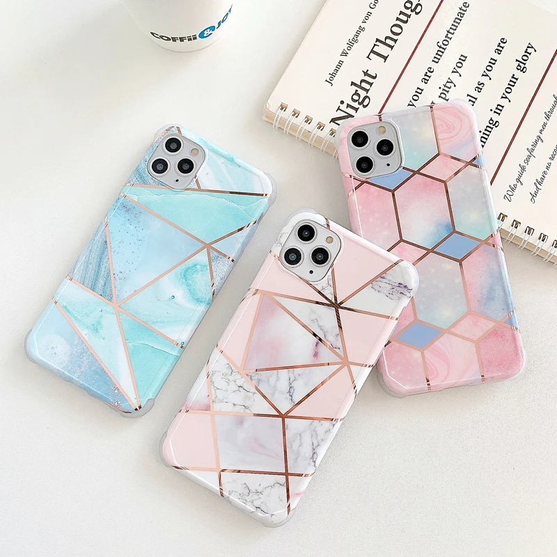 Luxury Geometric Marble Phone Case For iPhone