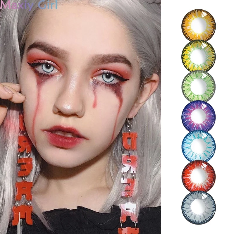 1pair/2pcs Cosplay Women Beautiful Pupil Contact Lens Cosmetic For Eyes ...