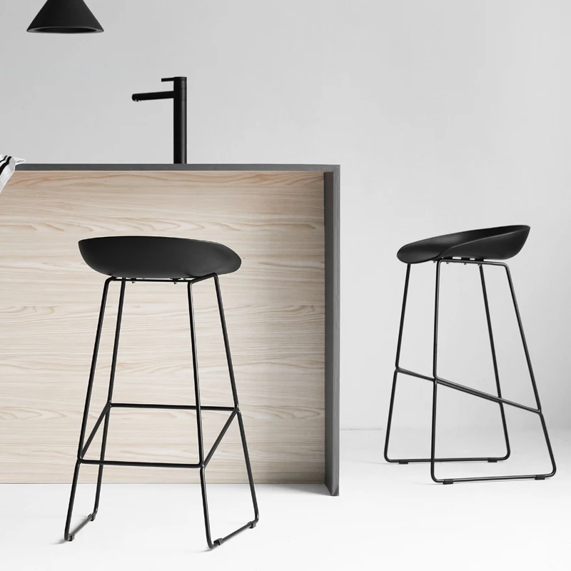 65cm-75cm-Modern-Nordic-Bar-Stool-Wrought-Iron-Bar-Chair-Home-Back-High ...