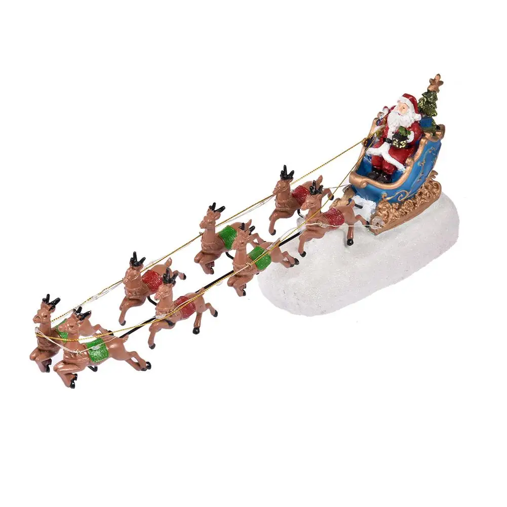 Fancy-Santa-Clause-Reindeer-Sleigh-Ornament-With-Music-And-Lights ...