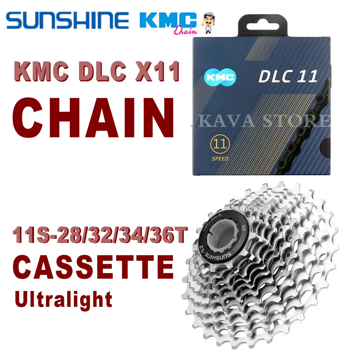 Kmc Dlc 11 Speed Ketting Racefiets Ketting Ultralight 116/118 Links 11V Fiets Cassette Sunshine ...