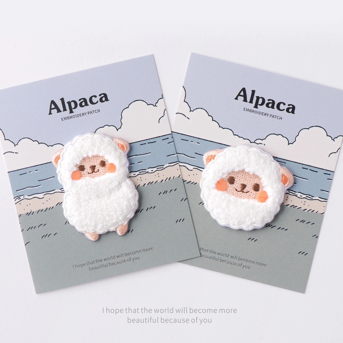 Alpaca Animal Patches For Clothing Lovely White Plush Embroidered Patch ...