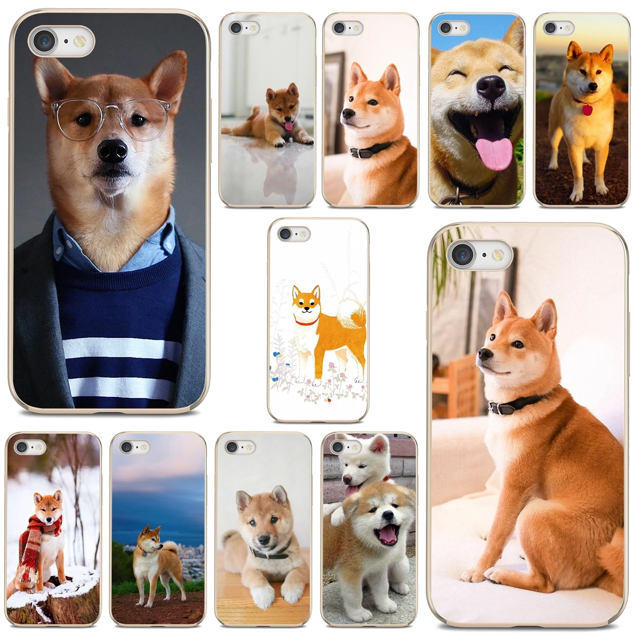 Caja del teléfono celular de Brushwood rojo Shiba Inu cachorro de perro ...