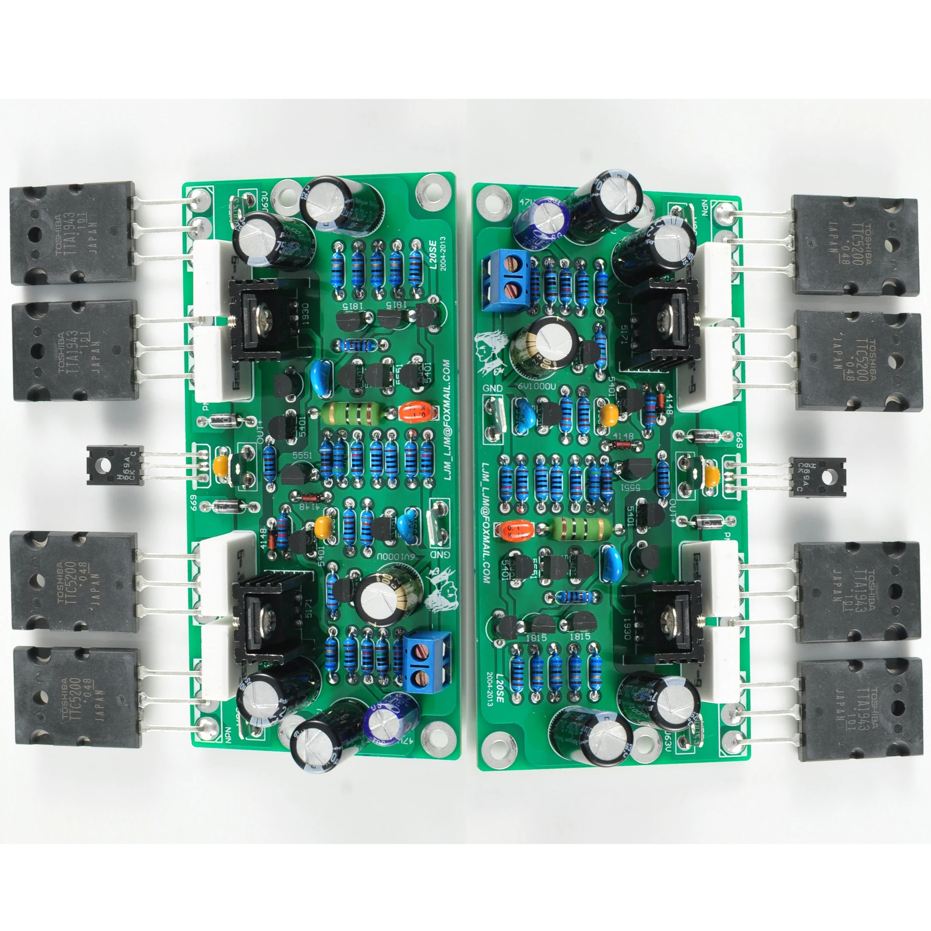 LJM L20 SE Audio Amplifier Board A1943 C5200 Stereo Dual Channels 350W ...