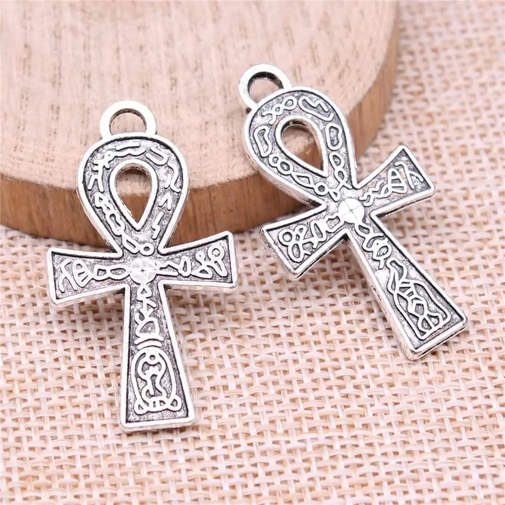 8pcs 38x21mm Double Sided Ankh Cross Charm Ankh Cross Pendants For ...