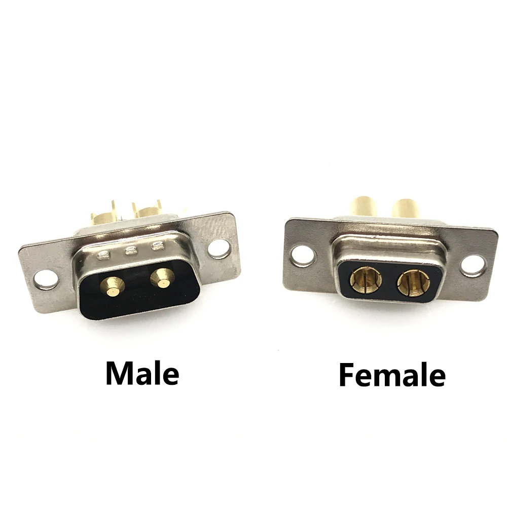 1PCS 2W2 30A 2 핀 골드 도금 남성 여성 고전류 커넥터 D SUB 어댑터 솔더 유형 2pin 플러그 소켓 용접|커넥터 ...