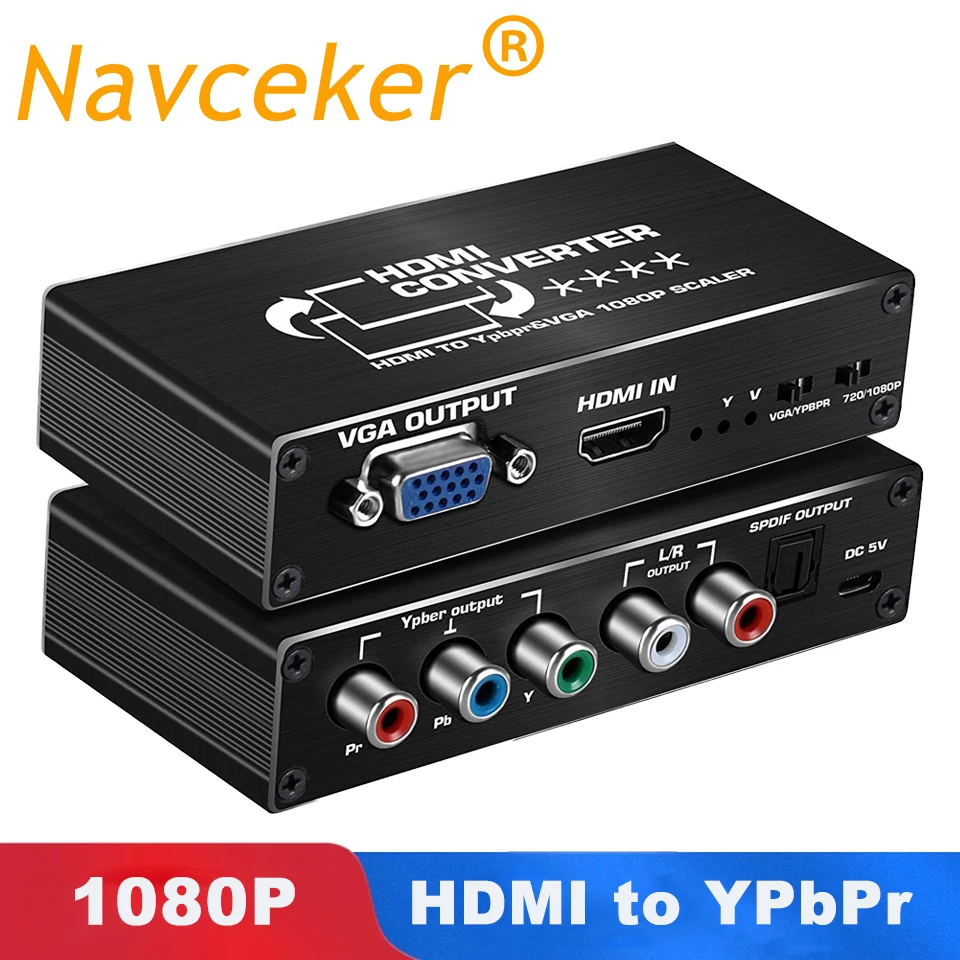 Лучший HDMI к 1080P компонентный скейлер конвертер, HDMI к VGA или ...
