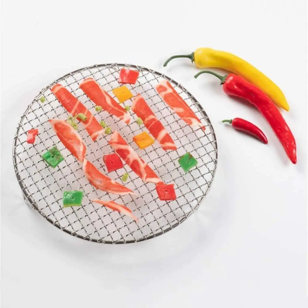 304-Stainless-Steel-Round-Grill-Net-With-Footboard-Bbq-Meshes-Cooling ...